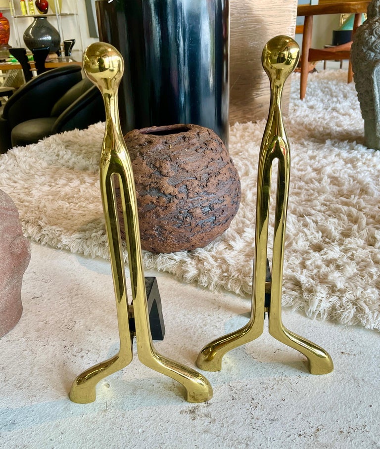 Nancy Ruben for Virginia Metalcrafters Brass and Iron Andirons at 1stDibs