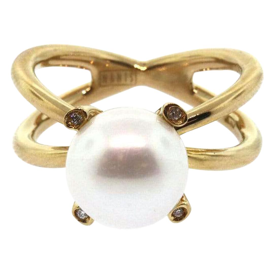 Versace Diamond Rolling Ring in 18K Yellow Gold For Sale at 1stDibs