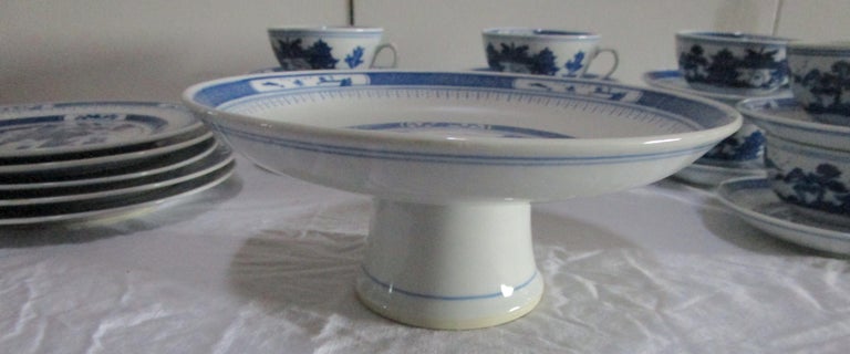 Nanking Blue and White Porcelain Vintage 23 Piece Dessert Service For ...