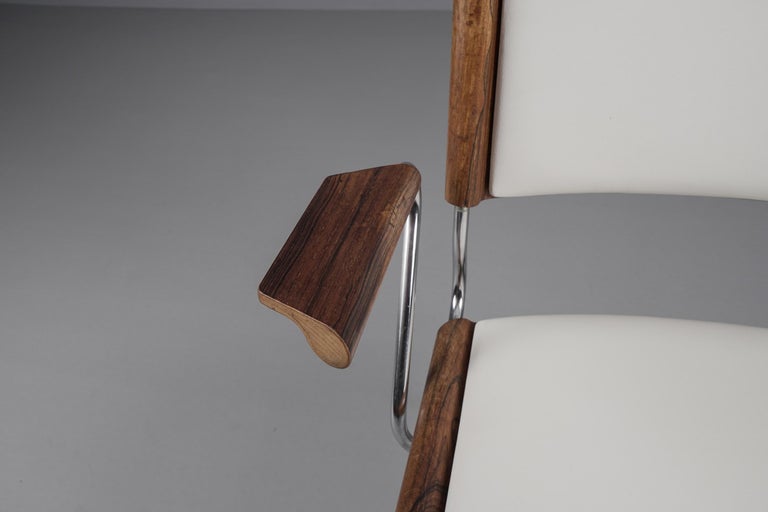 Nanna Ditzel "Bamington Chair" with Armrests, Reupholstered in White ...