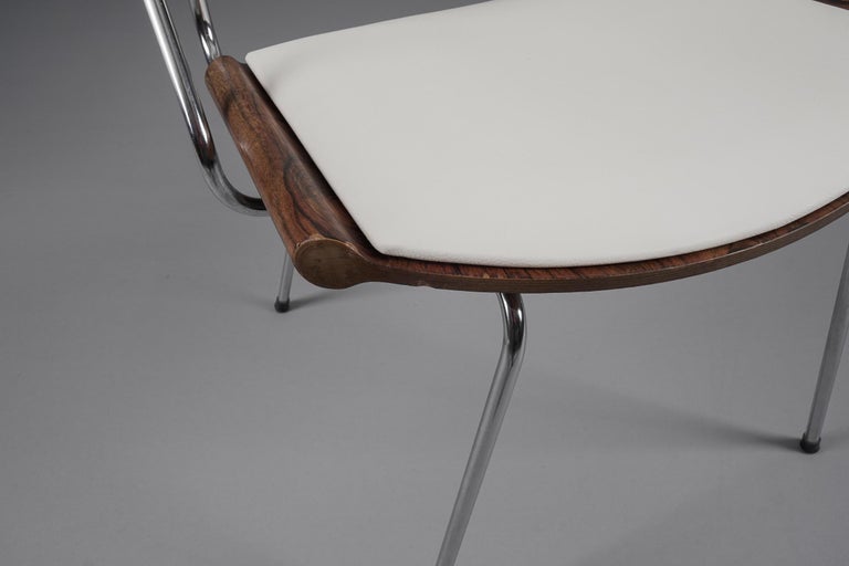 Nanna Ditzel "Bamington Chair" with Armrests, Reupholstered in White ...