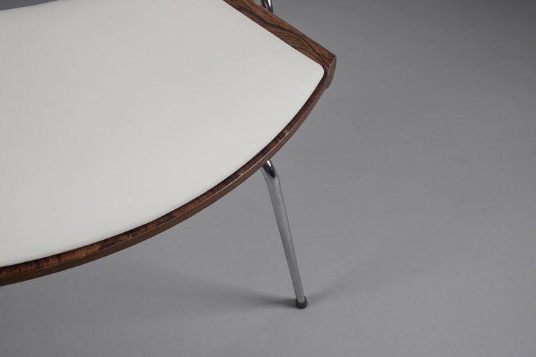 Nanna Ditzel "Bamington Chair" with Armrests, Reupholstered in White ...