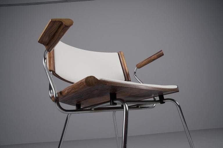 Nanna Ditzel "Bamington Chair" with Armrests, Reupholstered in White ...
