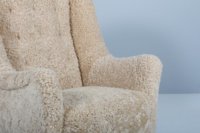 Nanna Ditzel and Jørgen Ditzel, Lounge Chair AP8, Lambskin For Sale at ...