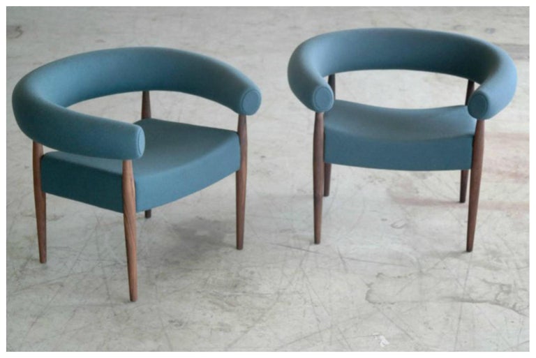 Nanna Ditzel Ring Chair for GETAMA in Walnut and Wool for GETAMA For ...
