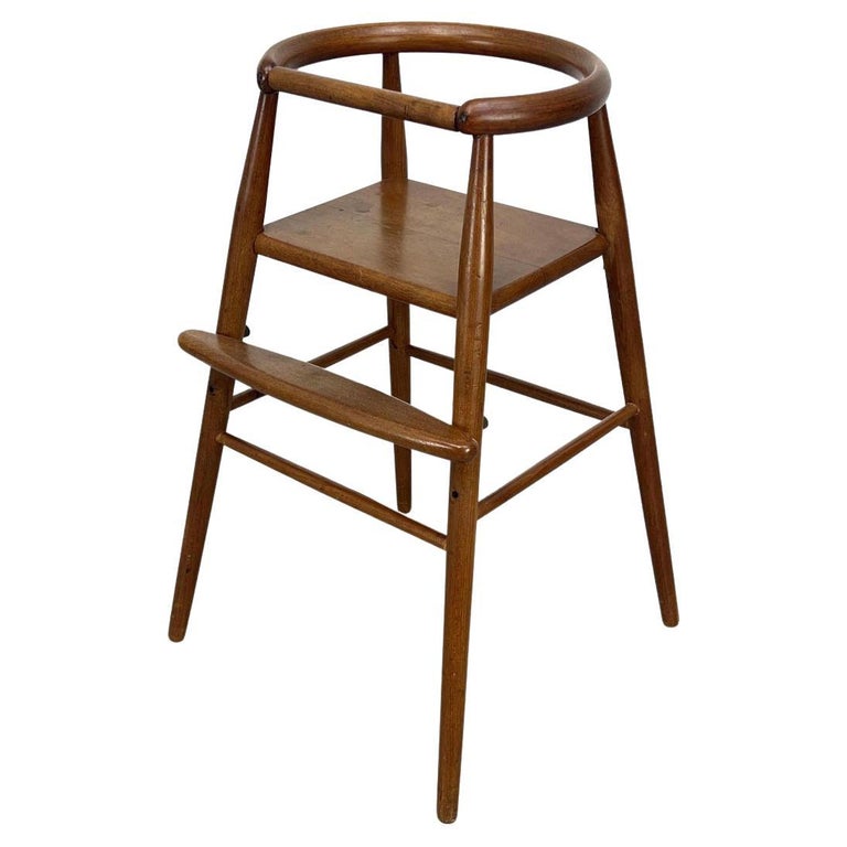 Nanna Ditzel teak Childs high chair stool Danish Mid-Century Modern For ...