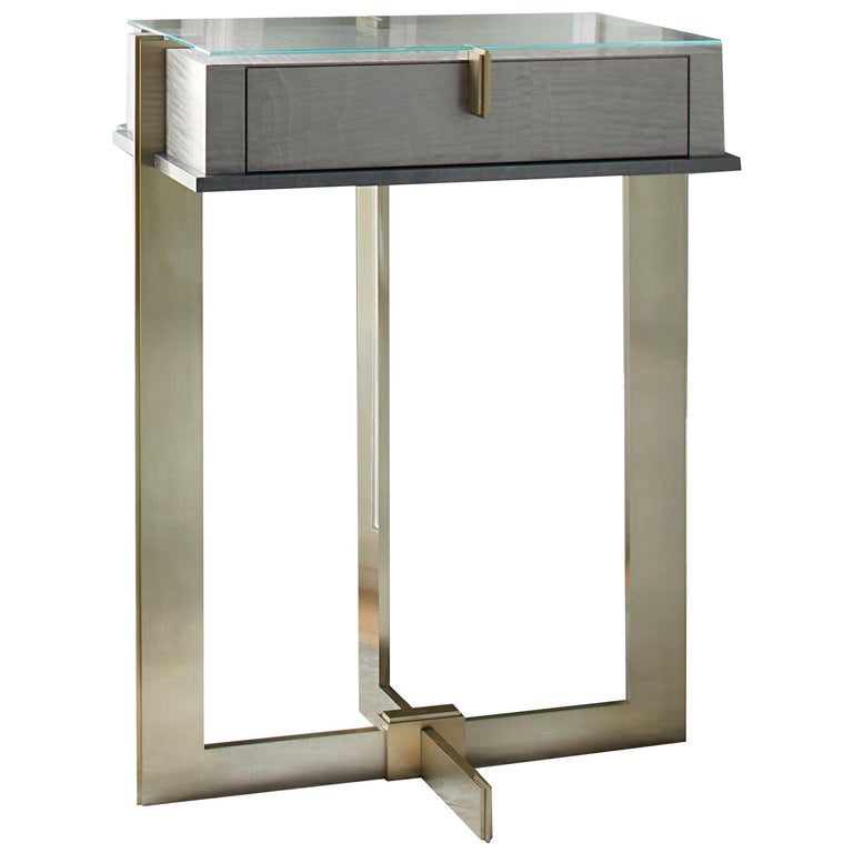 Naos Modern Console Table with Metal Legs and Sycamore Top For Sale at ...
