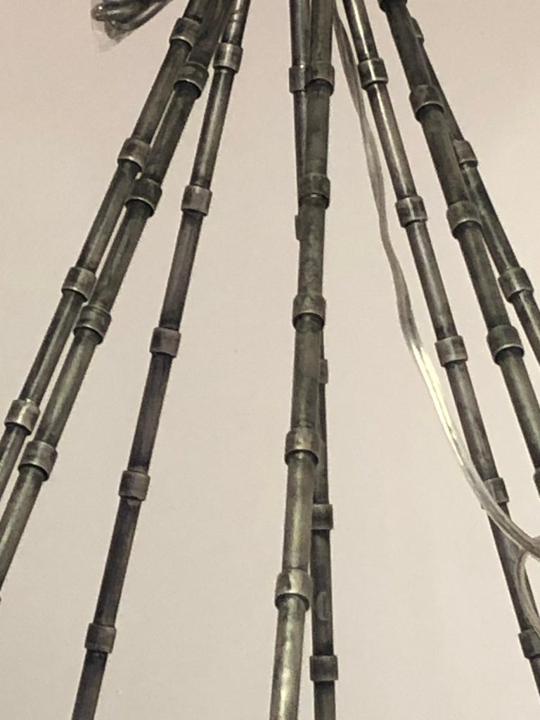 Napa Wagon Wheel Style Iron 8-Light Chandelier with Seeded Glass For ...