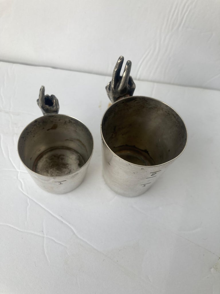 Napier, Art Deco Set, One and Two Shots/Jigger, Cup Measures, Silver ...