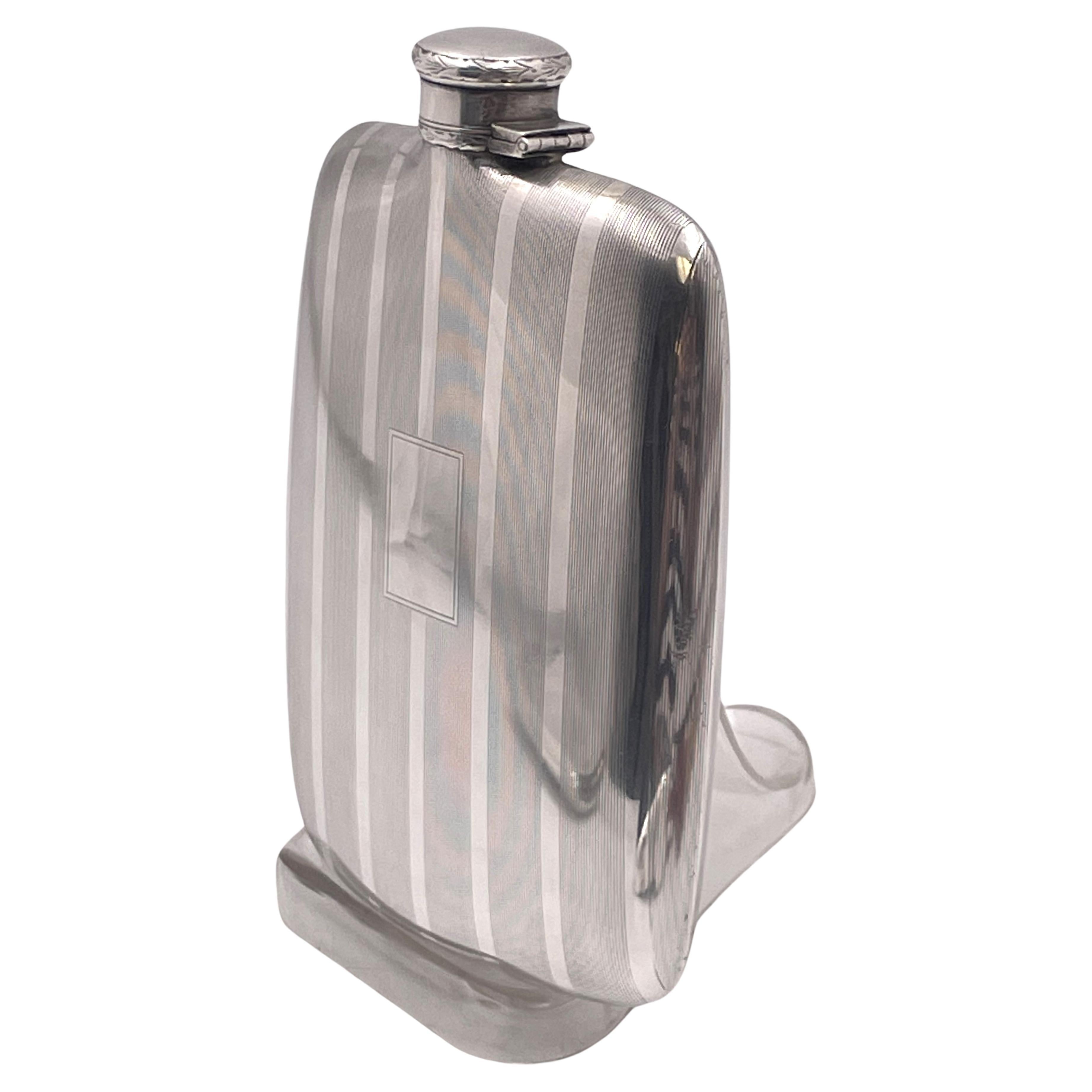Napier Sterling Silver Flask in Art Deco Style from Early 20th Century ...