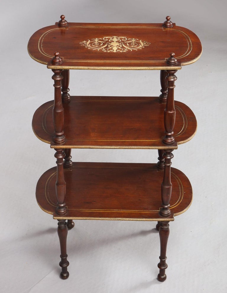 Napoleon III Brass Inlaid Mahogany Stand For Sale at 1stDibs