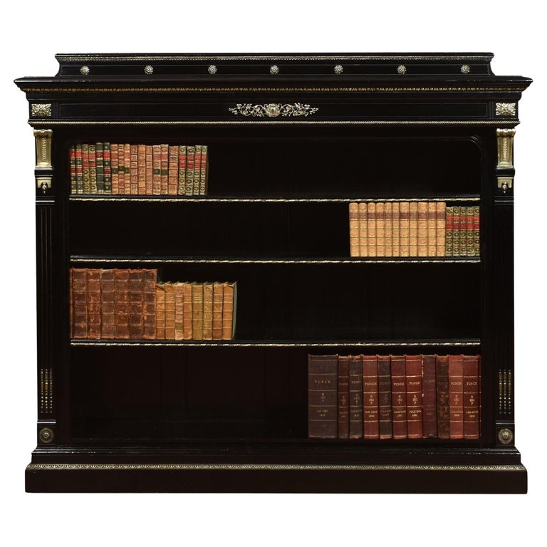 Napoleon III Brass Mounted Open Bookcase For Sale at 1stDibs