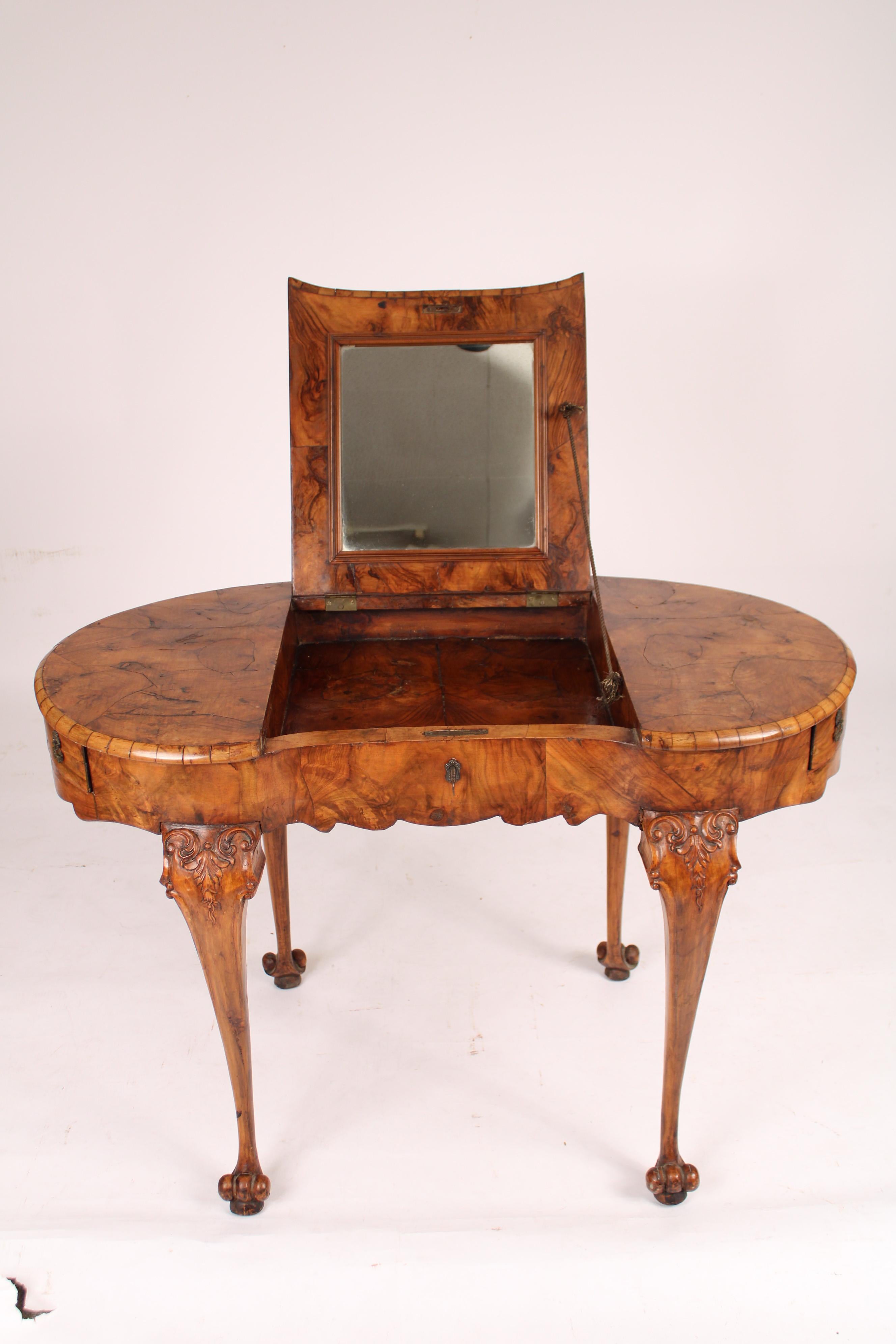 Napoleon III Burl Olive Wood Kidney Shaped Writing / Poudre Table at ...