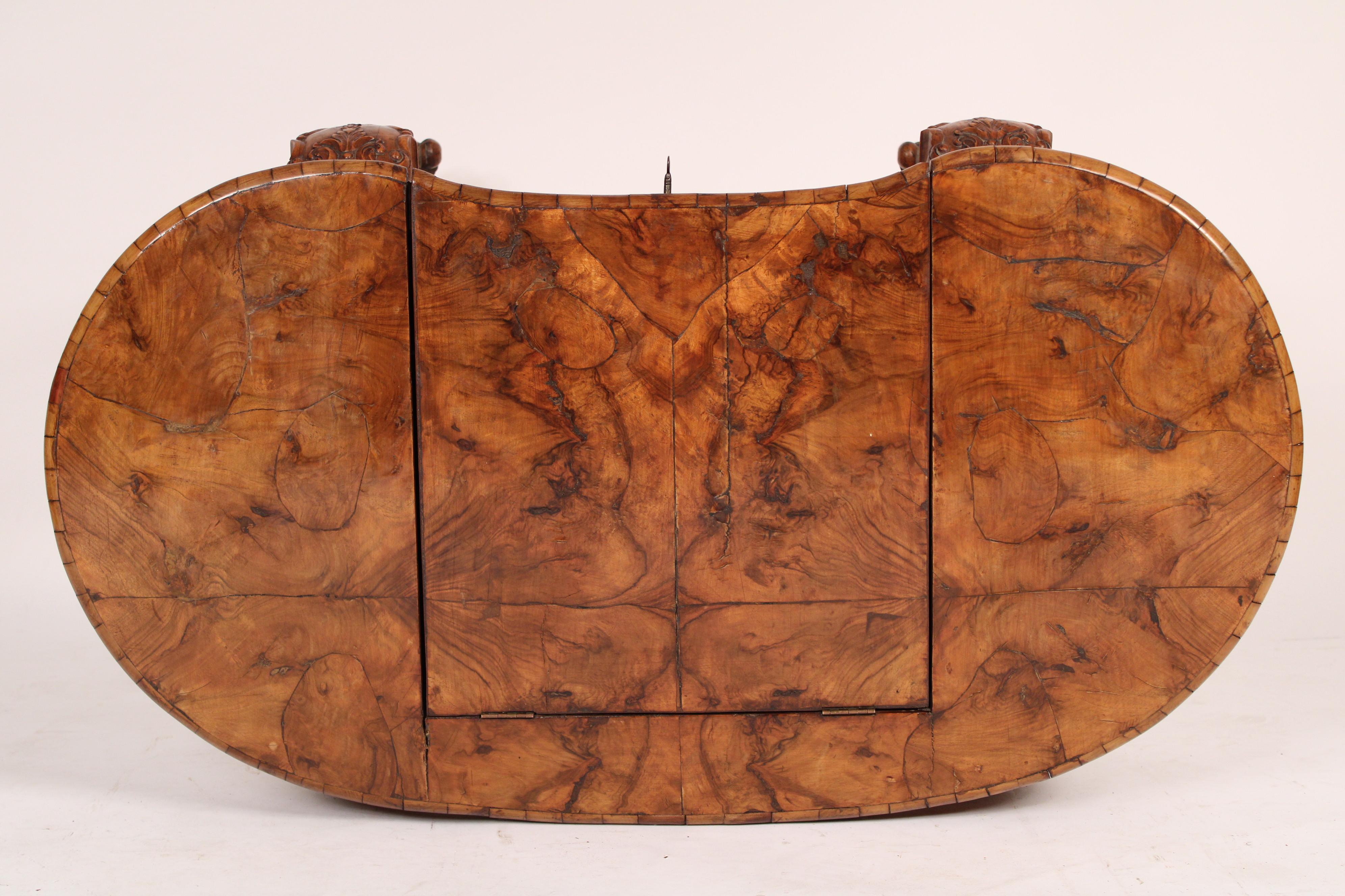 Napoleon III Burl Olive Wood Kidney Shaped Writing / Poudre Table at ...