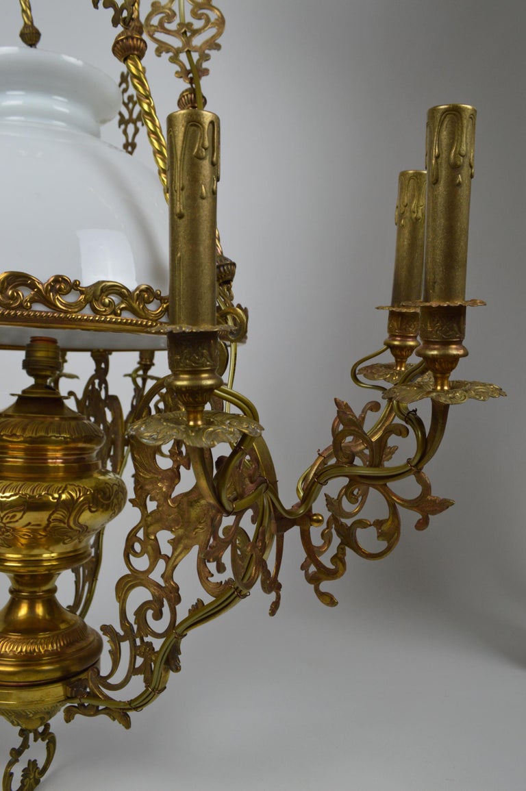 Napoleon III Chandelier with Dragons, in Bronze and Brass, France ...
