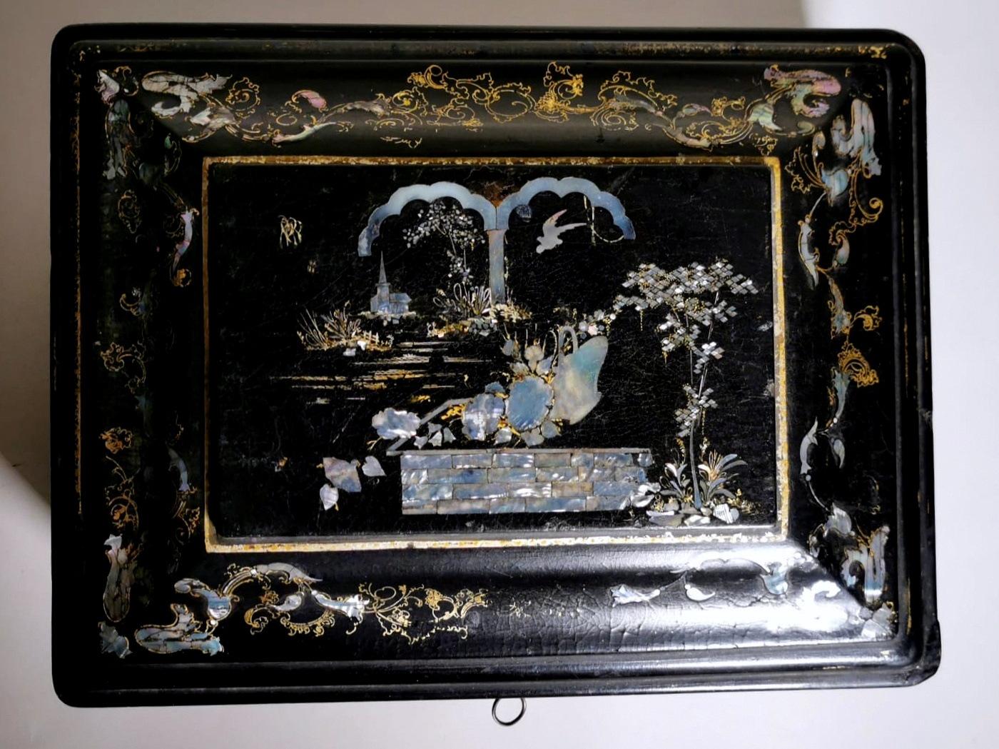 Napoleon III Chinoserie Large French Box with Decorations For Sale at ...