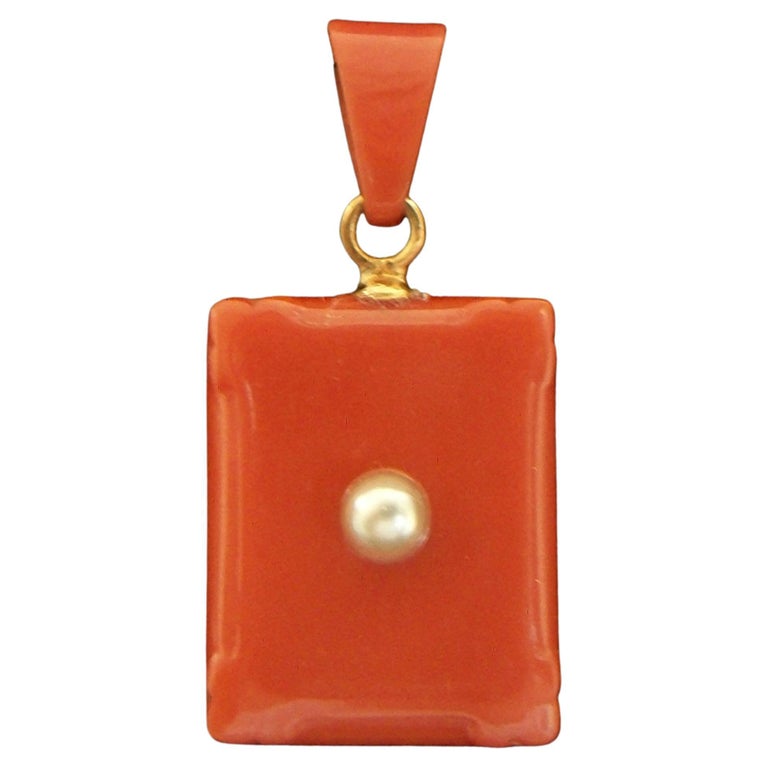 Napoleon III Coral and Pearl Pendant and Locket - Coral Bale - France ...