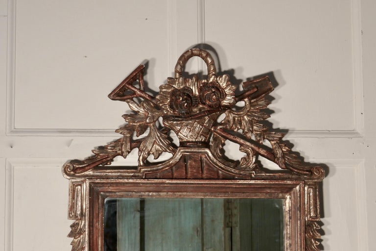 Napoleon III, Distressed, Faded Wall Mirror on a Gardening Theme at 1stDibs