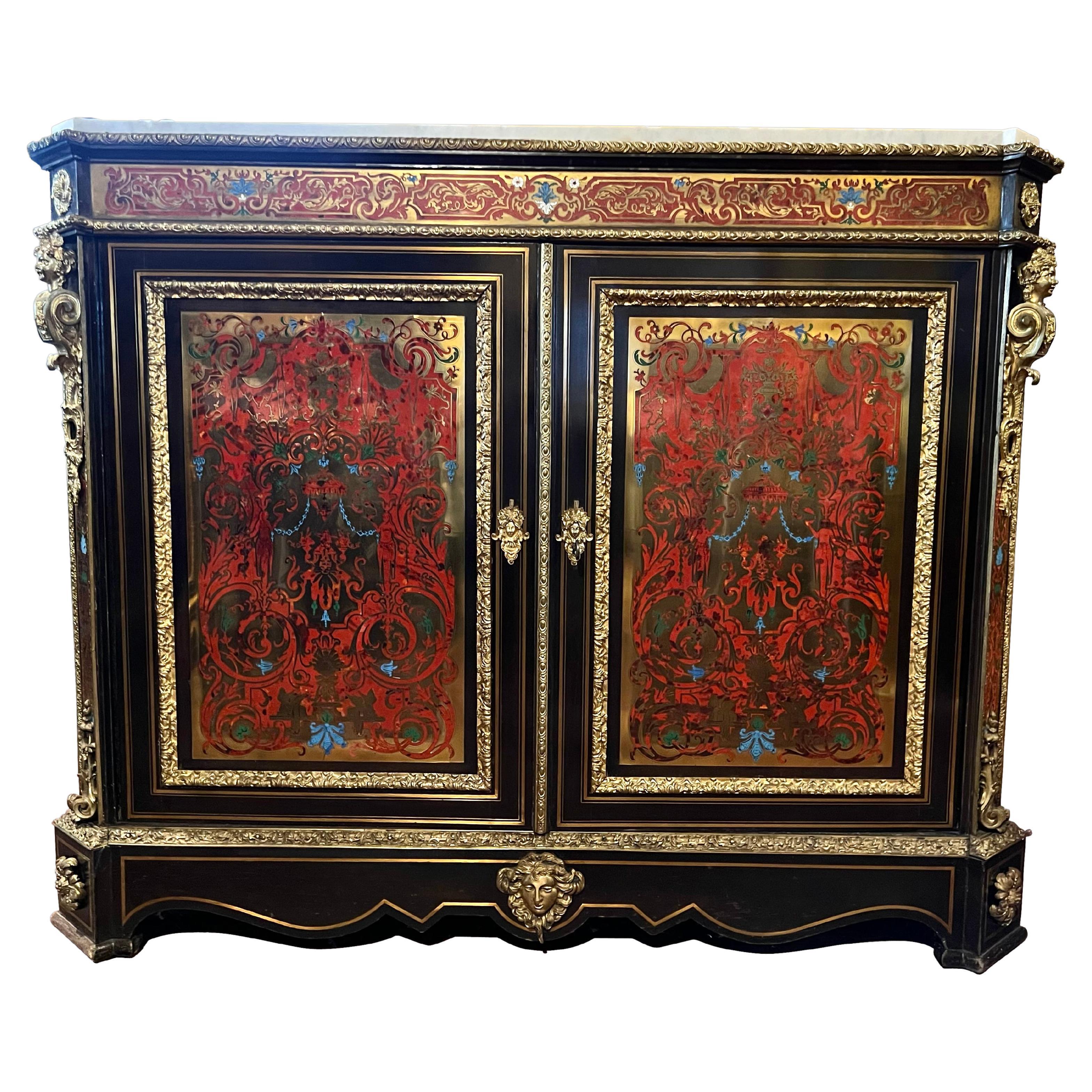 Napoleon III Ebonized Beech Boulle Cabinet with Ormolu Mounts and ...