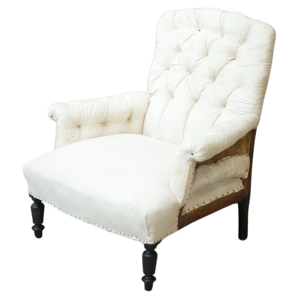 Napoleon III Large Proportioned Buttoned Square Back Armchair For Sale ...