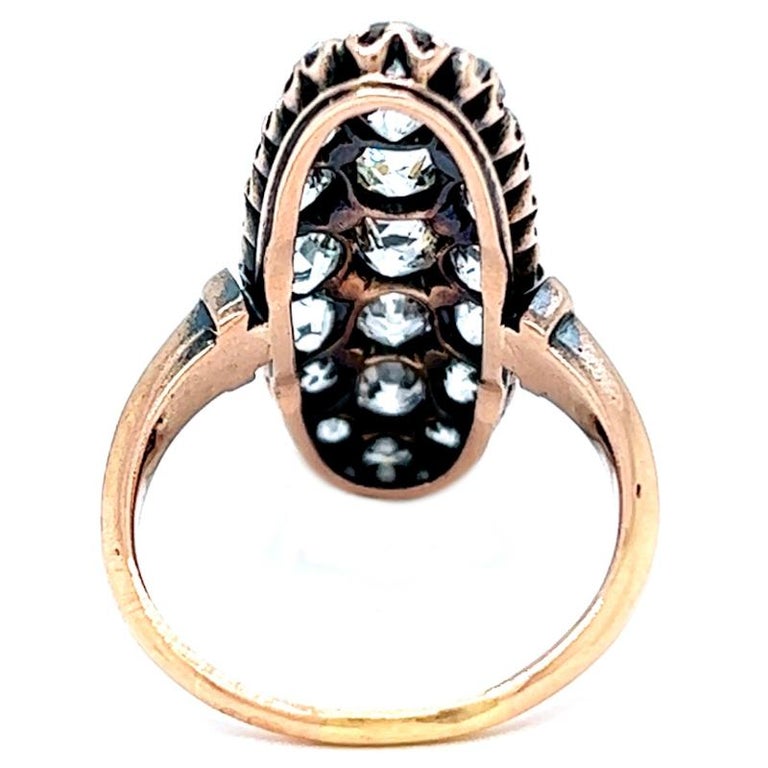 Napoleon III Era French 3.50 Carats Old Mine Cut Diamonds Rose Gold ...