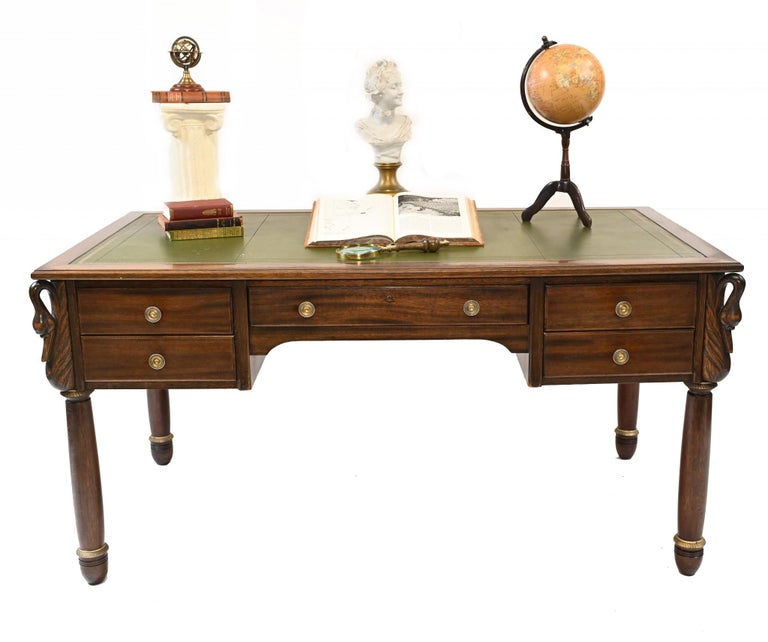 Napoleon III French Desk Antique Bureau Plat, 1890 For Sale at 1stDibs