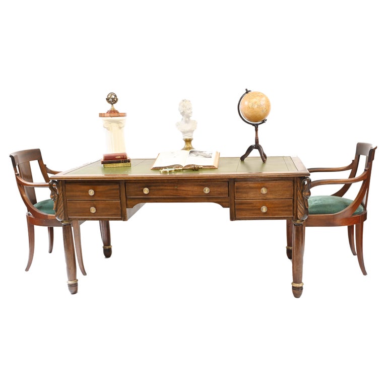 Napoleon III French Desk Antique Bureau Plat 1890 For Sale at 1stDibs