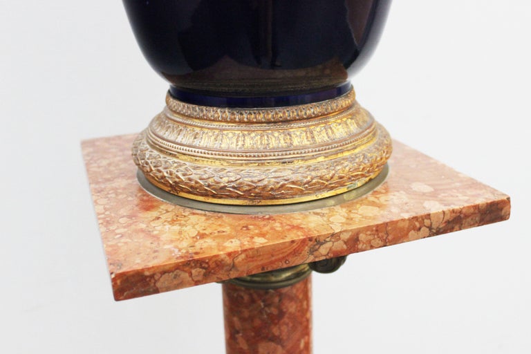 Napoleon III French Red Marble Vase, Set of 2 For Sale at 1stDibs