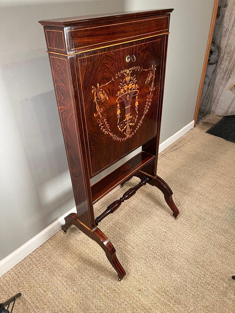 Napoleon III French Travel Fall Front Desk in Rosewood and Boxwood ...