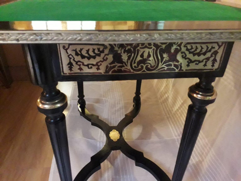 Napoléon III Game Table in Boulle Marquetry, France 19th Century at 1stDibs