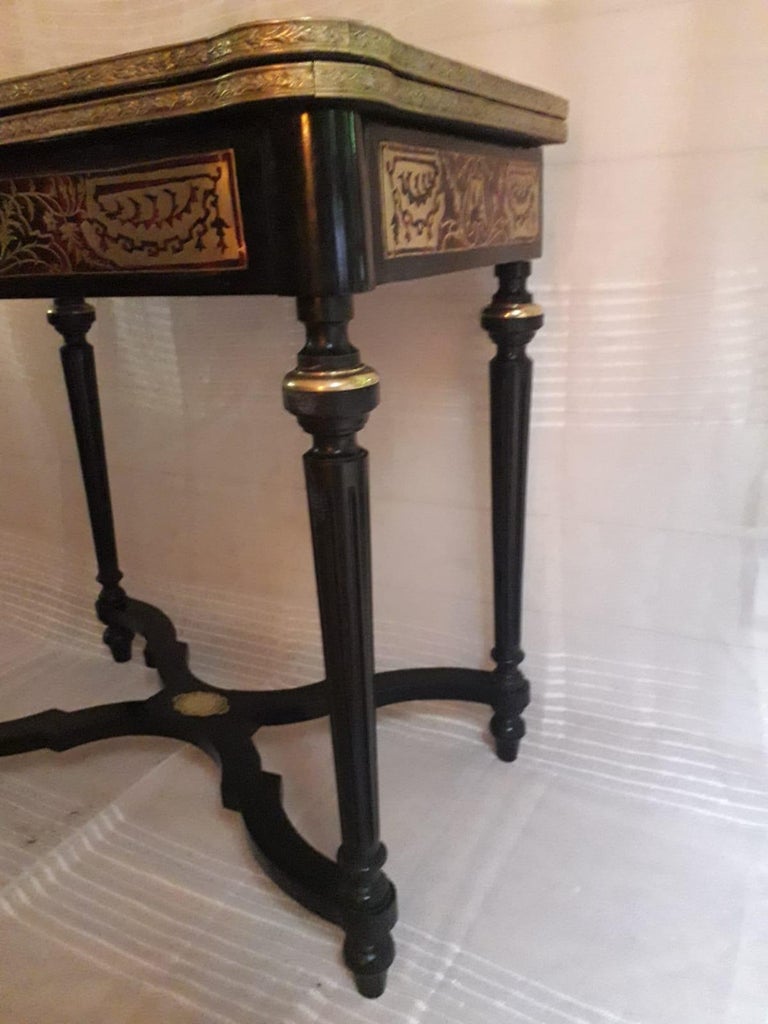 Napoléon III Game Table in Boulle Marquetry, France 19th Century at 1stDibs