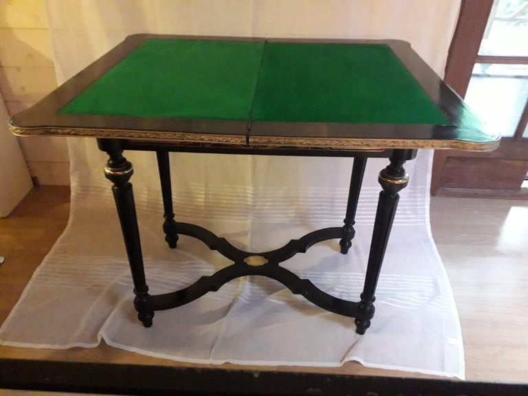 Napoléon III Game Table in Boulle Marquetry, France 19th Century at 1stDibs