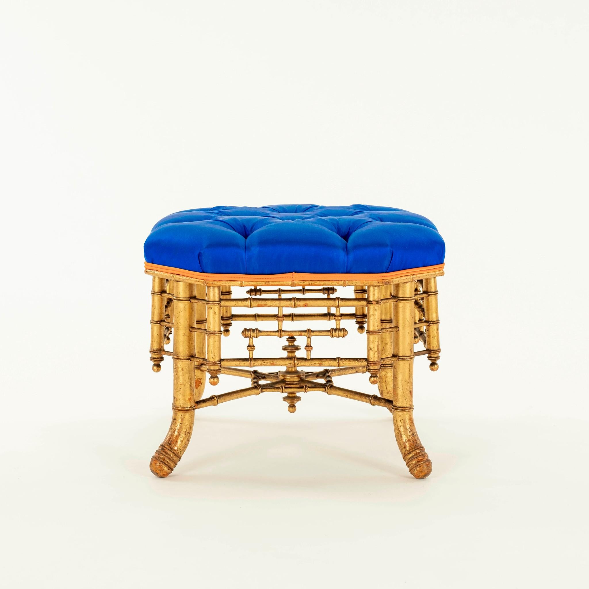Napoleon III Giltwood Bamboo Stool at 1stDibs