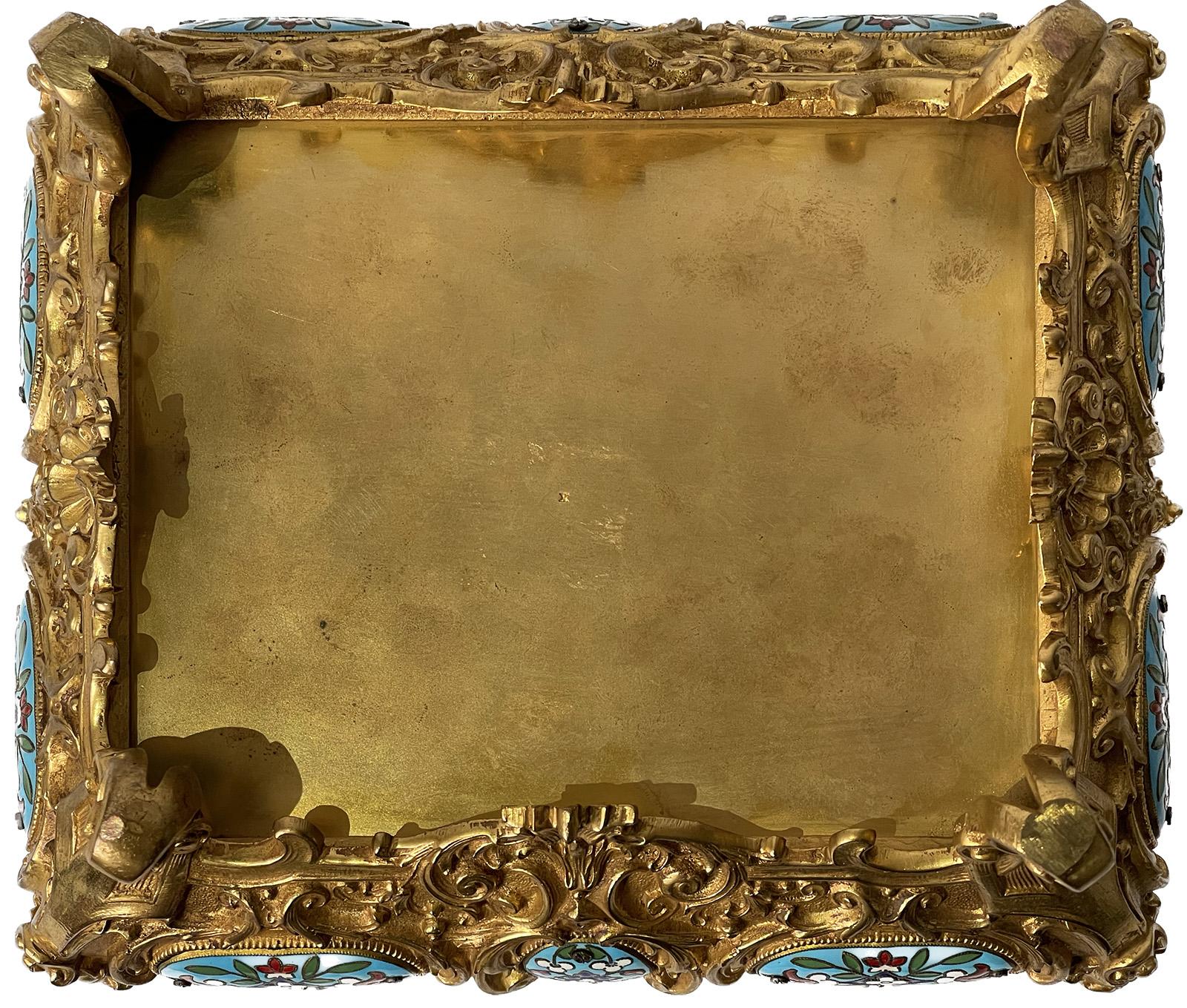 Napoleon III Golden Bronze and Cloisonné Coffer For Sale at 1stDibs