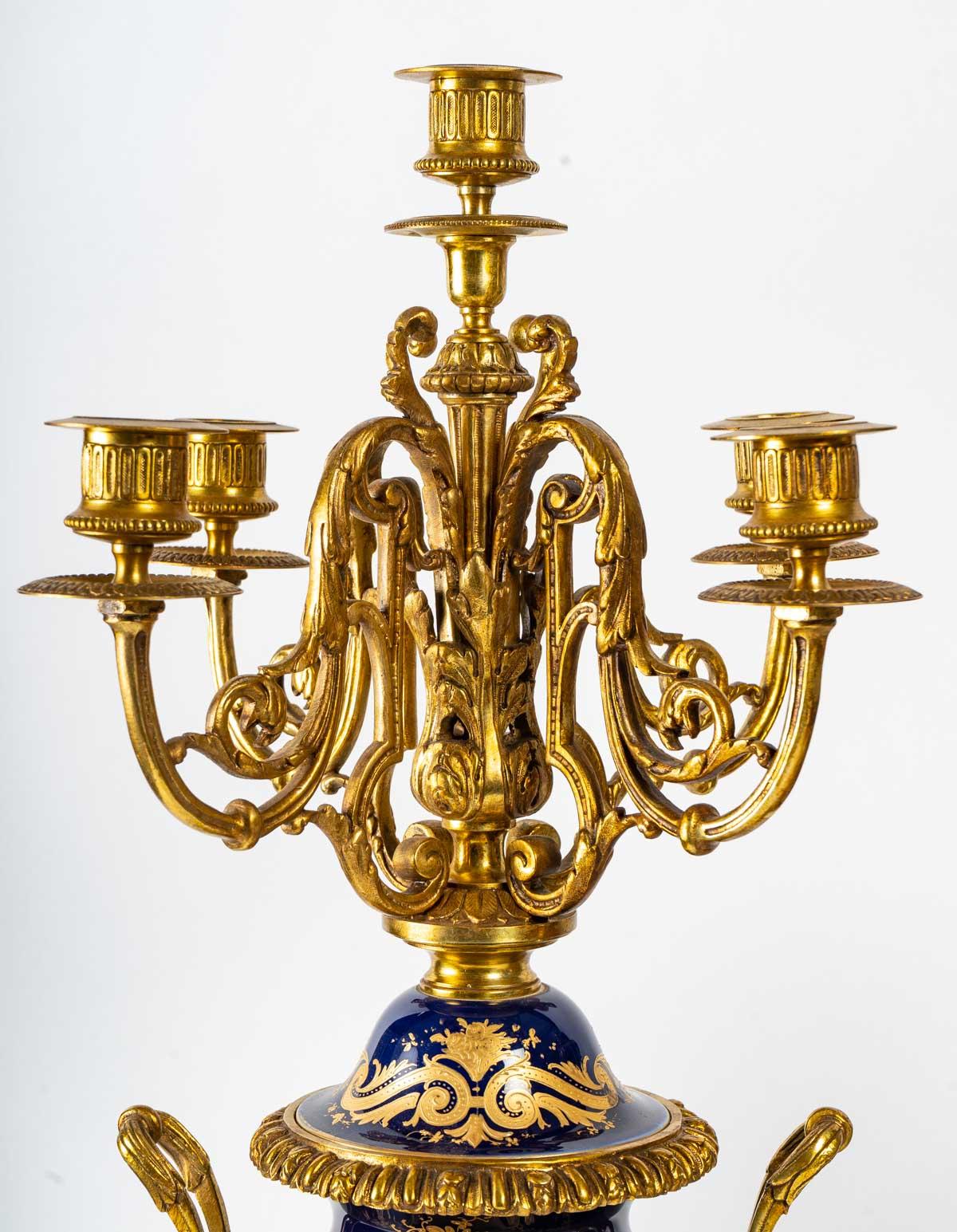 Napoleon III Period Gilt Bronze Porcelain Mantelpiece at 1stDibs