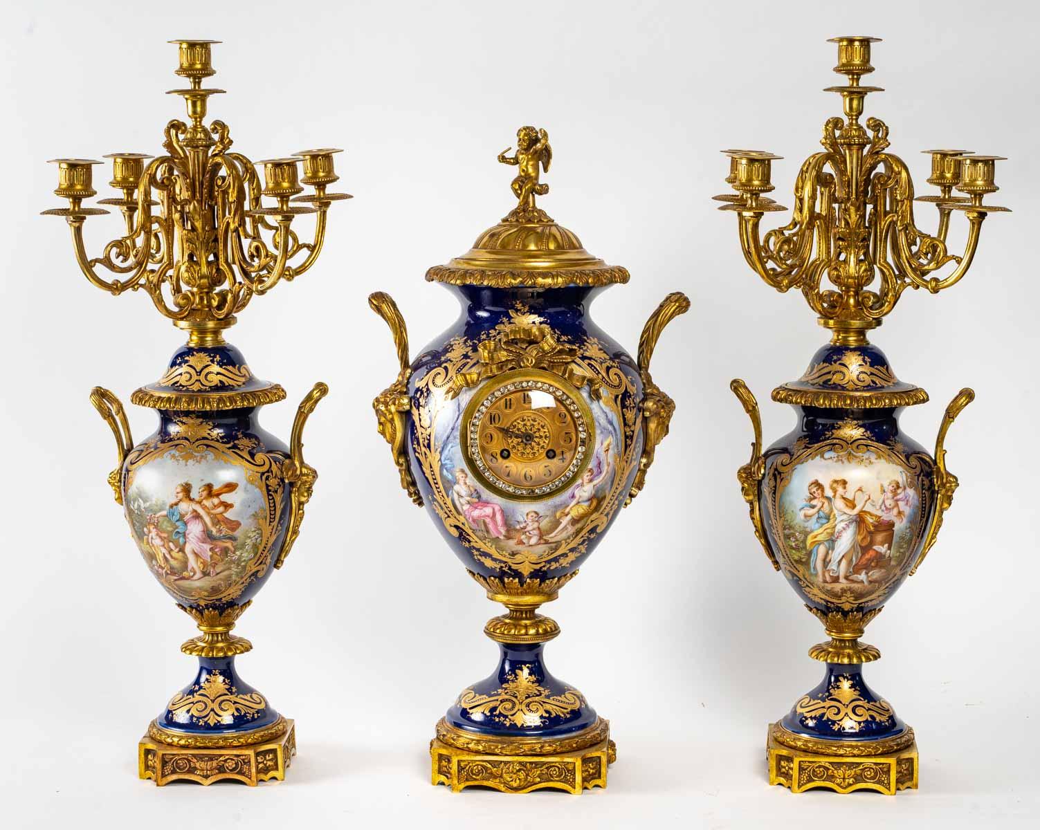 Napoleon III Period Gilt Bronze Porcelain Mantelpiece at 1stDibs