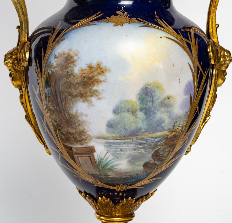 Napoleon III Period Gilt Bronze Porcelain Mantelpiece For Sale at 1stDibs