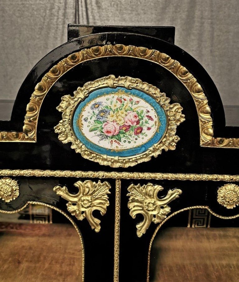 Napoleon III Sèvres Porcelain Versace Boulle Bookcase Vitrine, France ...
