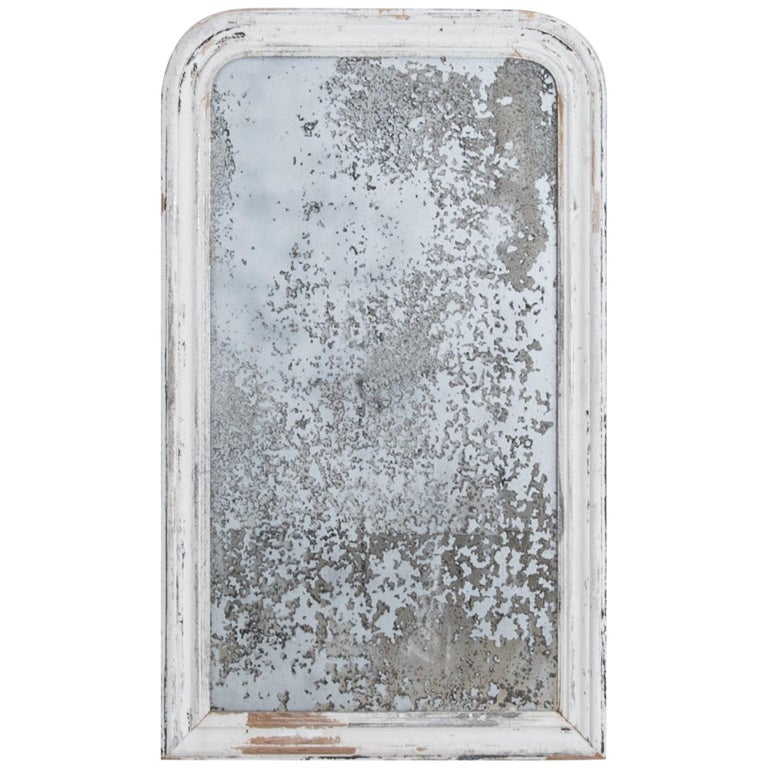Napoleon III White Patinated Mirror at 1stDibs