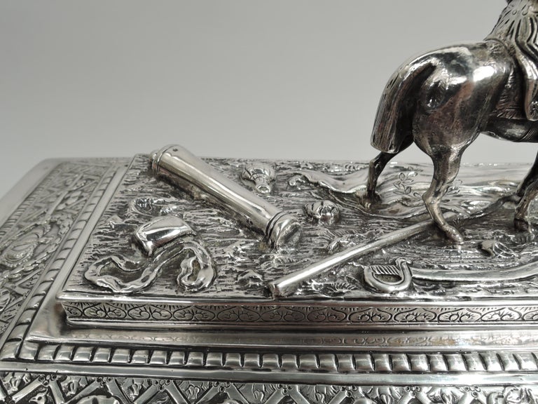 Napoleon Triumphant—Large Antique Silver Bonaparte Box For Sale at 1stDibs