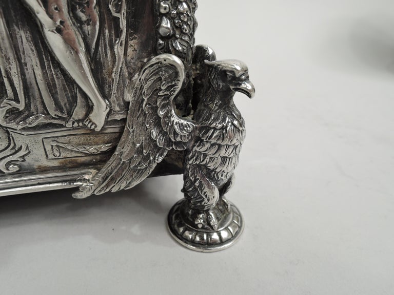 Napoleon Triumphant—Large Antique Silver Bonaparte Box For Sale at 1stDibs