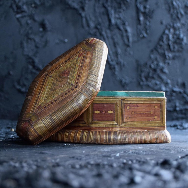 Napoleonic Prisoner of War Straw Work Box For Sale at 1stDibs