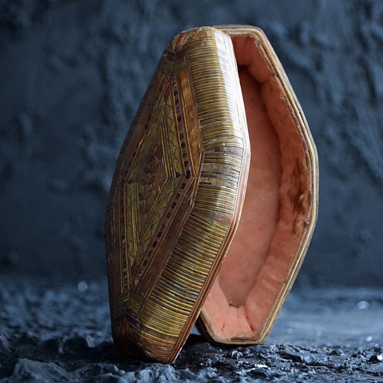 Napoleonic Prisoner of War Straw Work Box For Sale at 1stDibs