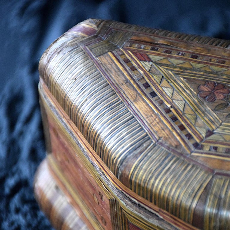 Napoleonic Prisoner of War Straw Work Box For Sale at 1stDibs