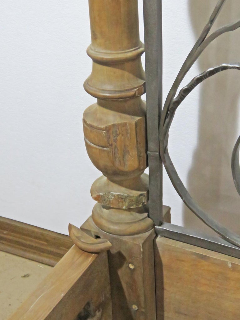 Napoleonic Style Solid Walnut and Iron Queen Width Bed Circa 1820s For ...