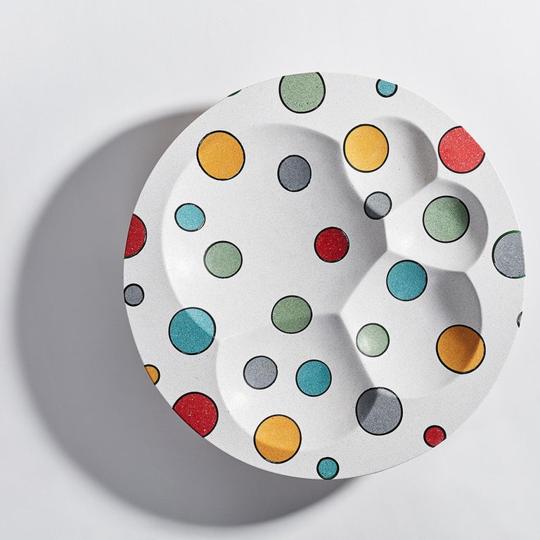 Nara Round Bowl 2.1 in Spotted Multicolor Concrete For Sale at 1stDibs
