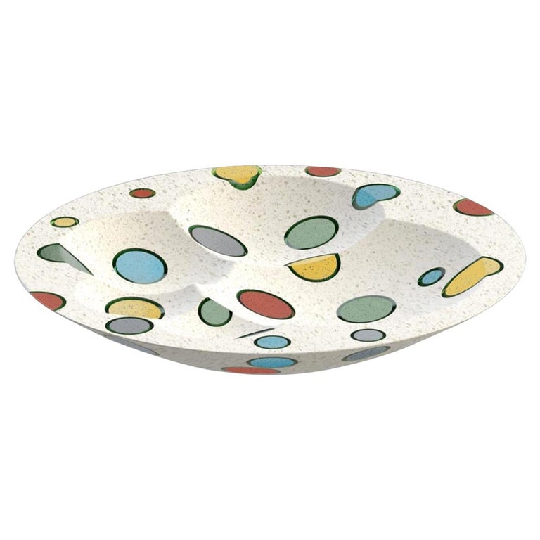 Nara Round Bowl 2.1 in Spotted Multicolor Concrete For Sale at 1stDibs
