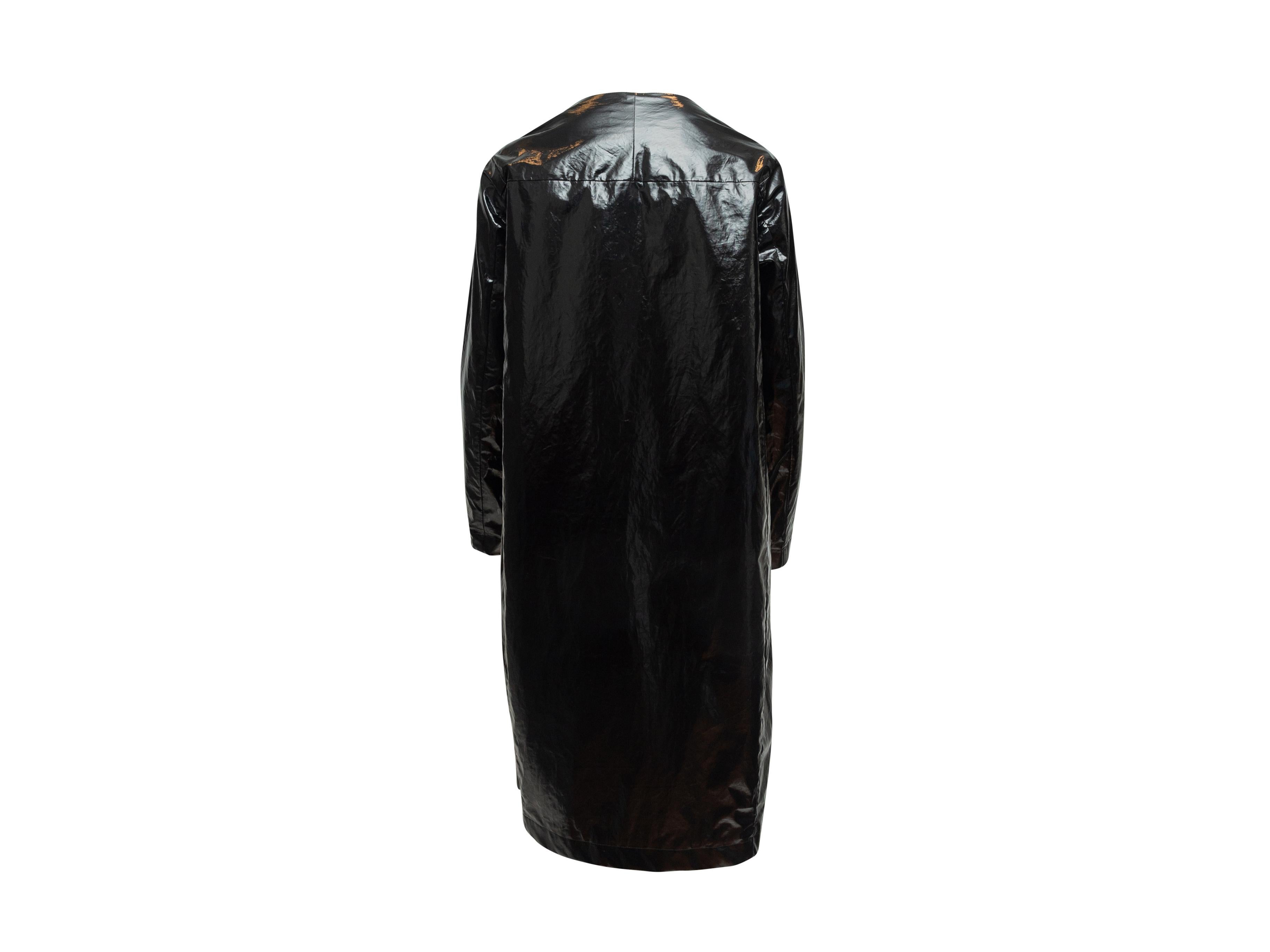 Narciso Rodriguez Black Patent Raincoat For Sale at 1stDibs