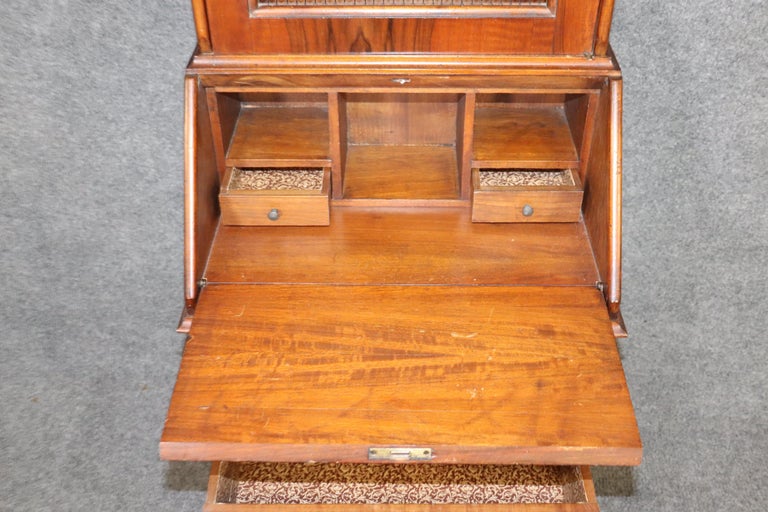 Narrow and Shallow Depth Italian Mesh Door Secretary Desk Paper Lined ...