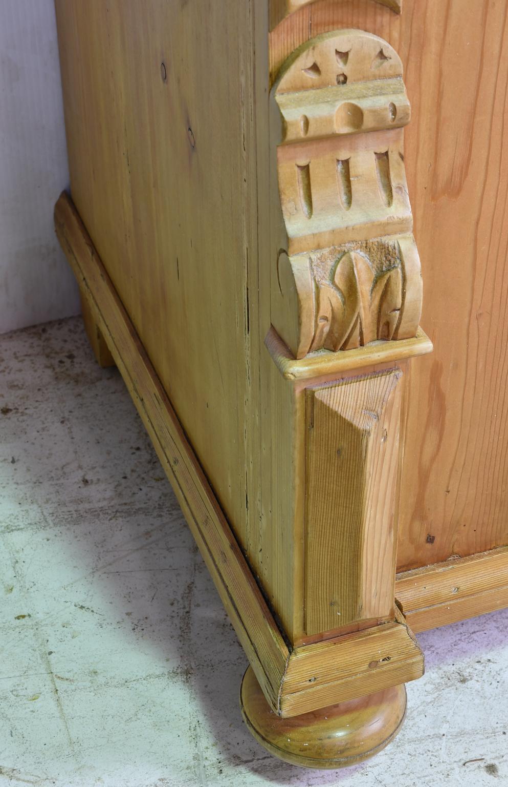 Narrow Antique European Pine Single-Door Cupboard/Armoire with Interior ...